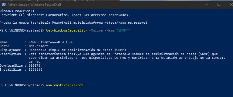 Cómo activar el servicio SNMP en Windows 10 y Windows 11 con PowerShell - Masterhacks Blog
